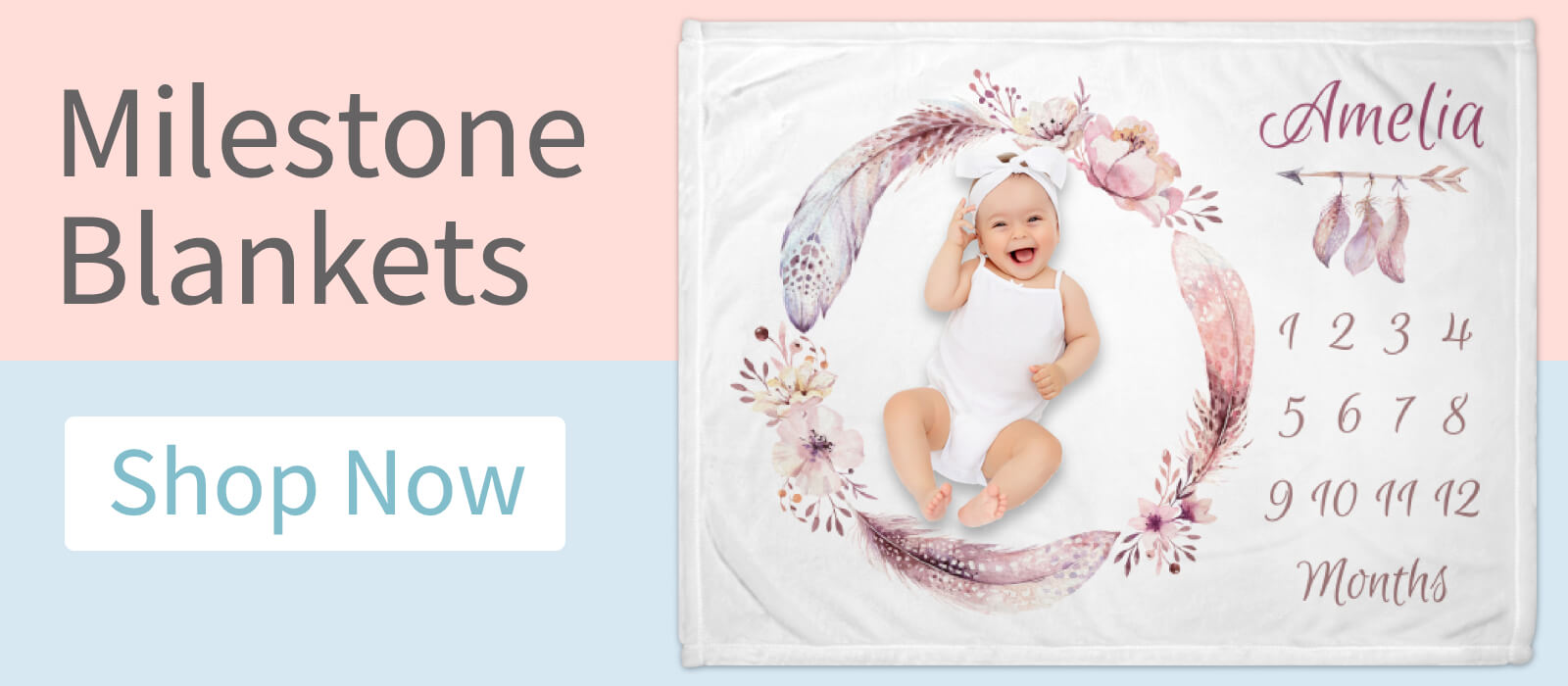Personalized Baby Milestone Blankets - Custom Monthly Blankets with ...